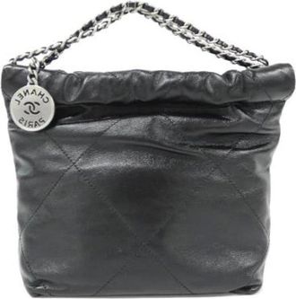 Chanel Pre-owned Sac Mini Bandouli&egrave;re en Cuir de Veau Ligne 22 - Femme - Pre-owned - Noir - Taille: ONE Size