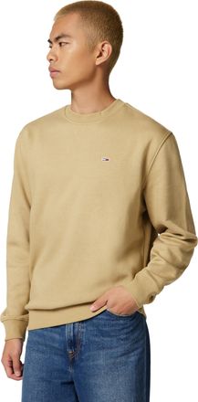 Tommy Jeans Herren Sweatshirt Regular Fit Flag Fleece Rundhalsausschnitt, Beige (Relic Tan), S