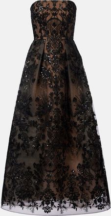Elie Saab Bestickte Robe mit Pailletten