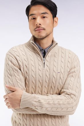 Eden Park Pull Col Camionneur En Coton Torsad&eacute; Beige