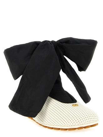 Valentino Garavani Womens Bicolor Lamb Leather Ballet Flats