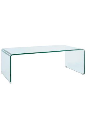 Livetastic Couchtisch, Transparent, Glas, rechteckig, U-Form, 110x35x55 cm, Wohnzimmer, Wohnzimmertische, Couchtische