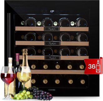 Klarstein Klarstein Einbau-Weink&uuml;hlschrank, 92 Liter Getr&auml;nkek&uuml;hlschrank, Kleiner Weink&uuml;hlschrank mit Glast&uuml;r, 1 Zone K&uuml;hlschrank Klein mit UV-Schutz, Leiser