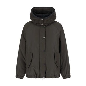Brunello Cucinelli Techno Cotton Taffeta Outerwear Jacket - - Jackets - Damen - Braun - S