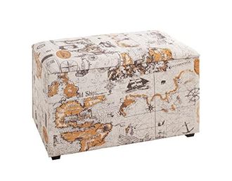 Haku Möbel Coffre de Rangement Motif, MDF, recouvrement Tissu - Dim.: L 65 cm x H 42 cm x P 40 cm, Style: Modern