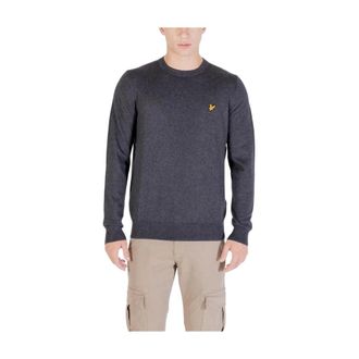 Lyle & Scott Baumwoll-Sweatshirt mit Rippb&uuml;ndchen - - Knitwear - Herren - Grau - M