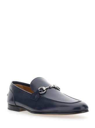 Gucci Mens Loafers Jordan Blue Leather Calf