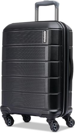 American Tourister Stratum 2.0 Erweiterbares Hartschalen-Gepäck mit Spinner-Rädern, Schwarz (Jet Black), 20-Inch Carry-On