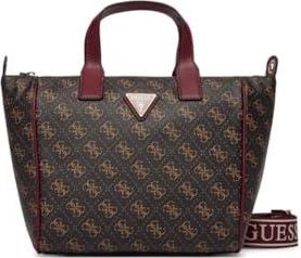Guess sac &agrave; &eacute;paule Follie Travel Small Tote Bag Brown Logo marron fonc&eacute;