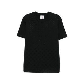 Casablanca Crystal-embellished Monogram-pattern T-shirt