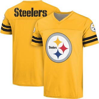 Foco NFL Herren-Top, offizielles Lizenzprodukt, Prim&auml;r-Logo, wechselnde Farbe, Spieltag, Fu&szlig;ball, V-Ausschnitt, Pittsburgh Steelers, Gelb, XL
