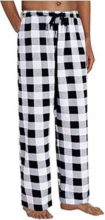 Generic Pantalon de pyjama &agrave; carreaux pour homme - Pantalon de pyjama tendance &agrave; carreaux avec poches, pantalon de nuit doux et confortable, pantalon classiqu