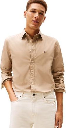 Tommy Hilfiger Flex Poplin Solid RF Shirt Mw0Mw37550 Chemise L/S, Beige (Coastal Taupe), XXL Homme