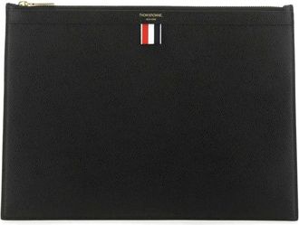 Thom Browne Stilvolle schwarze Leder Dokumentenmappe - - Bags - Herren - Schwarzk - ONE SIZE