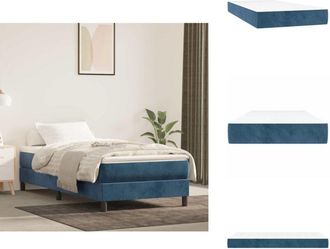 vidaXL Taschenfederkernmatratze für Kinder Blau 80x160 cm Samt - Taschenfederkernmatratze Für Kinder - Taschenfederkernmatratzen Für Kinder - Matratze