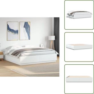 vidaXL Bettgestell Wei&szlig; 180x200 cm Holzwerkstoff - Betten Gestell - Doppelbett - Holzrahmen - Wei&szlig;es Bett - Modernes Bett