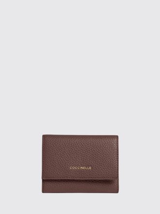 Coccinelle Dreifach gefaltete Metallic Soft Geldb&ouml;rse von aus genarbtem Leder mit Klappe