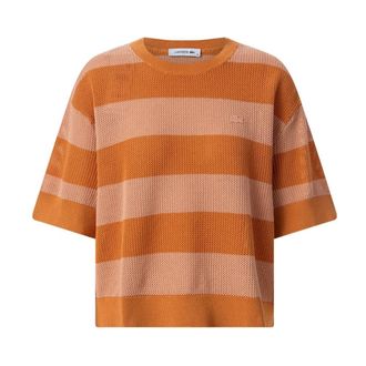 Lacoste Femme, Pulls, Orange, Taille: 40 FR Maille Ras du Cou