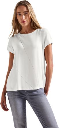 Street One Damen 3227730 Shirt mit feinen Linien, Off White, 42