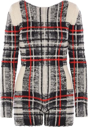 Duran Lantink Karierter Jumpsuit - Wei&szlig;
