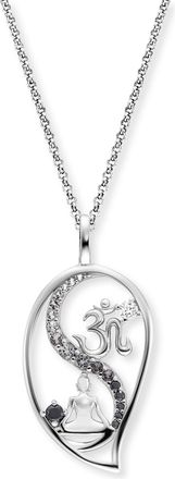 Engelsrufer Damen Halskette aus Sterling Silber mit Anhänger Yin Yang Tropfen - besetzt mit Zirkonia Steinen - Länge: 42+4+4 cm