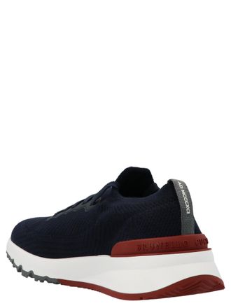 Brunello Cucinelli Cotton Knit Runner Sneaker - Navy