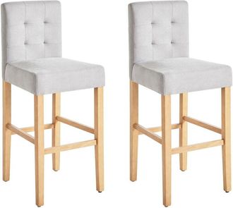 Beliani Set mit 2 Barstühlen MADISON Grau