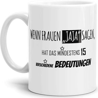 Tassendruck Tasse mit Spruch JA-JA - Kaffeetasse/Mug/Cup - Qualit&auml;t Made in Germany