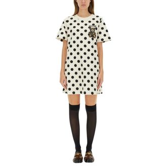 Moschino Robe Teddy Pois - Femme - Robes - Blanc - Taille: 40 FR