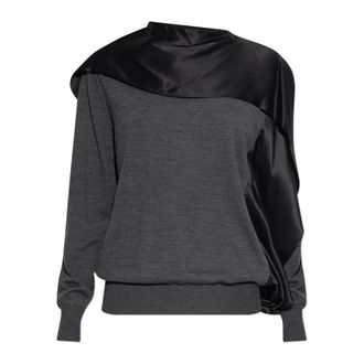 Ferragamo Mixed Materials Sweater - - Knitwear - Damen - Grau - S