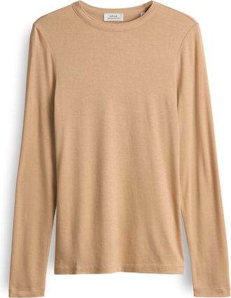 OPUS Damen Langarmshirt | SIFA Slim Basicshirt aus Viskosemix Caramel, 36