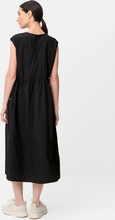 Camel Active Maxikleid mit Tunnelzug Kurzarm Markenlogo