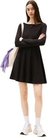 Tommy Jeans Damen Tjw F&f Essential Dress Dw0dw21745 Ausgestelltes Kleid, Black (Black), M EU