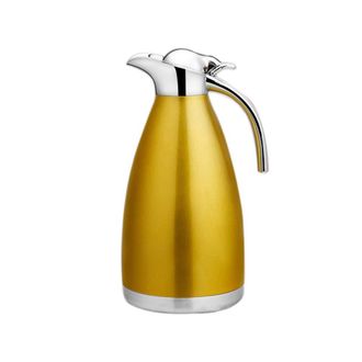 Yardwe Thermokaffeekaraffe aus Edelstahl mit Deckelkrug Gro&szlig;er Isolierter Vakuumkolben Getr&auml;nkespender f&uuml;r Kaffee Tee Karaffe Champagner 1. 5L