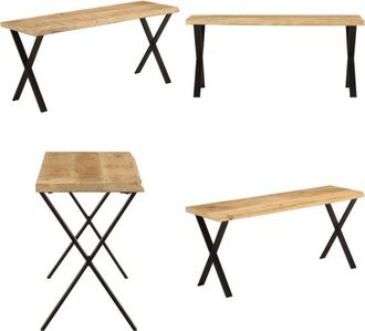 vidaXL Bank Baumkante 105 cm Massivholz Mango - Mangoholz Bank - Esszimmerbank - Wohnzimmersitzgelegenheit - Flurbank - Industrieller Stil - Home & Living