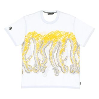 Octopus Homme, Tops, Blanc, Taille: XL T-shirt blanc avec impression poulpe pour homme