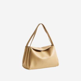 Themoir&egrave; Womens Shoulder Bag Beige Vegan Fabric