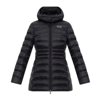 Emporio Armani Isolierte Jacke mit Logo - - Jackets - Damen - Schwarzk - M