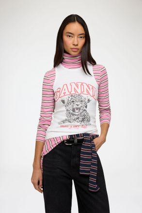 Ganni wei&szlig; Tanktop mit Teddy-Familie Bio-Baumwolle - Gr&ouml;&szlig;e XXS