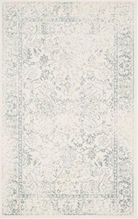 Safavieh Distressed Teppich für Wohnzimmer, Esszimmer, Schlafzimmer - Adirondack Collection, Kurzer Flor, Elfenbein und Schiefer, 91 X 152 cm