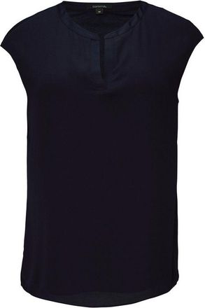 Comma Kurzarmshirt T-Shirt Blusenshirt mit Satinblende