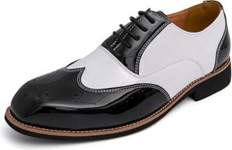 Generic Chaussures habill&eacute;es classiques &agrave; lacets pour homme, noir/blanc, 40 2/3 EU