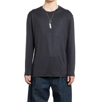 Christophe Lemaire Mens Black Silk T-Shirt