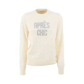 MC2 Saint Barth Pull Apres Chic 10 Strass - Femme - Pulls - Beige - Taille: 40 FR