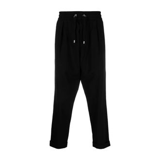 Balmain Schwarze Drop-Crotch Cropped Hose - - Trousers - Herren - Schwarzk - L
