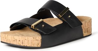 Amazon Essentials Damen Sandalen aus Kork, Schwarz, 42.5 EU