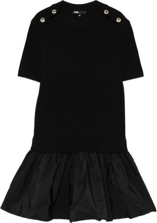 Maje Kurz&auml;rmeliges Minikleid mit Ballonsaum - Schwarz