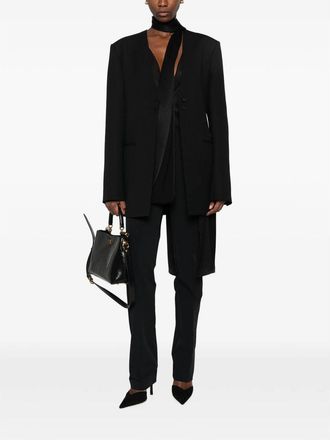 Elisabetta Franchi High-Waisted Cigarette Cut Trousers - Black