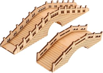 BESPORTBLE 2 St&uuml;ck Selbstgemacht Holz Miniaturbr&uuml;ckenmodell Antike Bogenbr&uuml;cke Naturbelassenes Holz f&uuml;r Bonsai und Mikrolandschaften Bausatz zum Selbstbauen