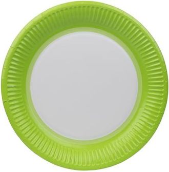 Talking Tables Grünes Papier, einfarbig, Einweggeschirr, rund, Grillabende, Picknick, Kindergeburtstag, Duschteller, Zubehör, 23 cm